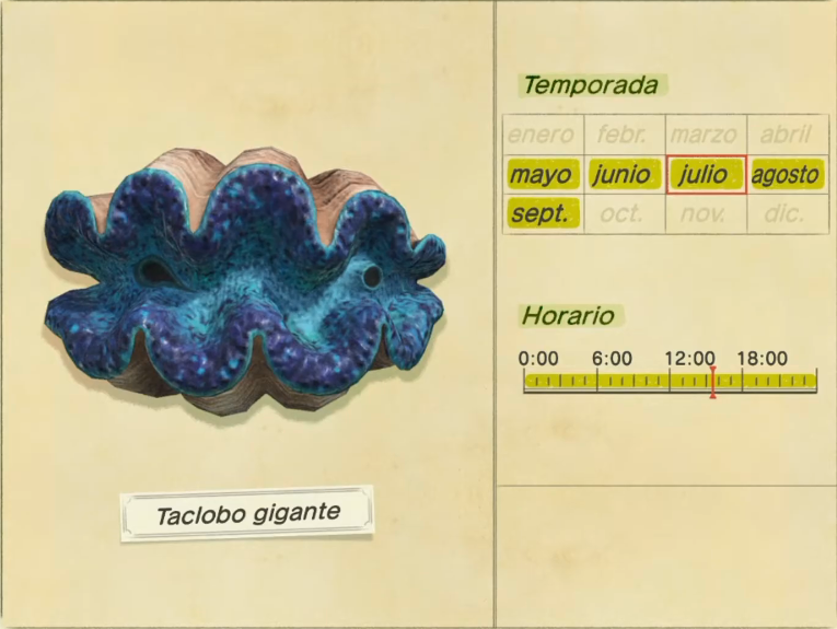 Taclobo gigante - Animal Crossing Enciclopedia