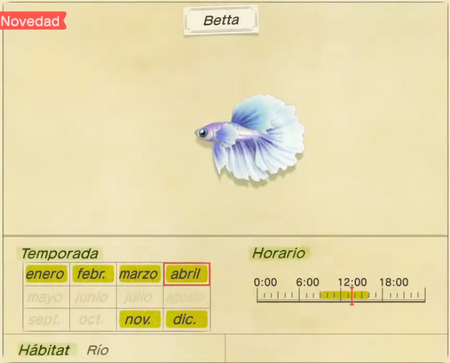 Betta - Animal Crossing Enciclopedia
