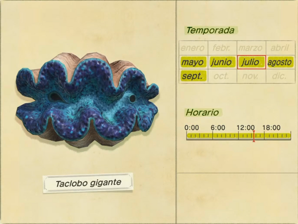 Taclobo gigante - Animal Crossing Enciclopedia