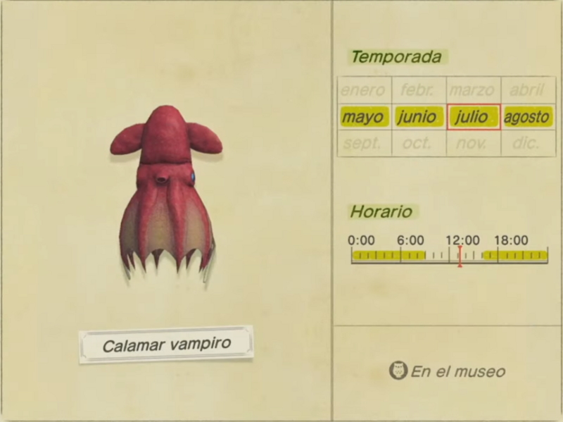 Calamar vampiro - Animal Crossing Enciclopedia