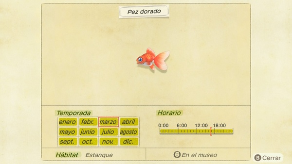 Pez dorado - Animal Crossing Enciclopedia