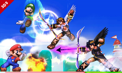 Archivo:Mario, Luigi, Pit y Pit Sombrío en 3D Land SSB4 (3DS).png ...