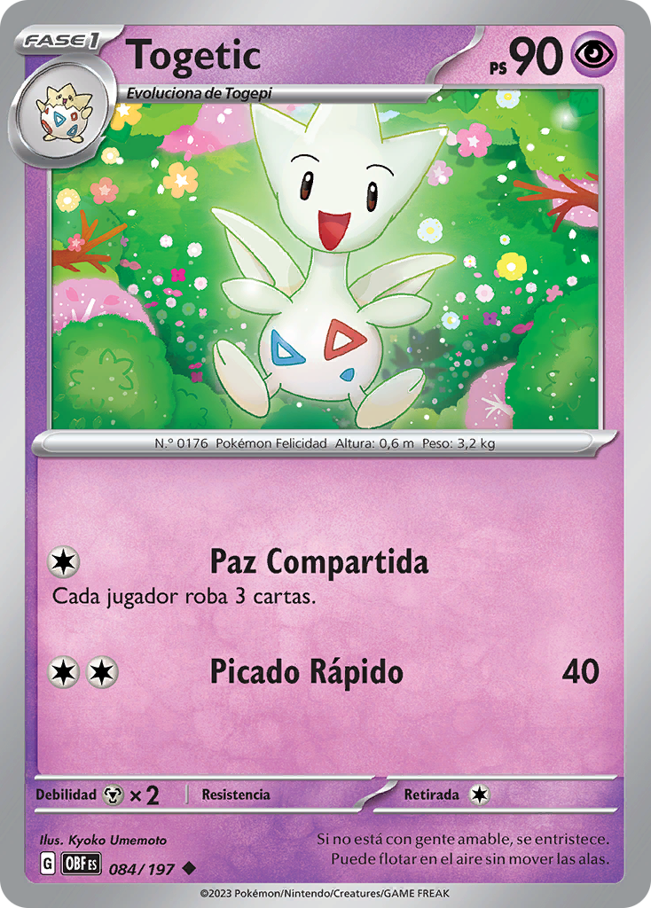 Togetic (Llamas Obsidianas TCG) - WikiDex, la enciclopedia Pokémon