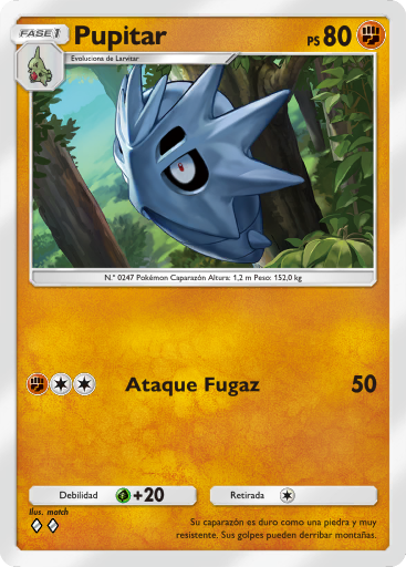 Pupitar (Luz Triunfal TCG Pocket) - WikiDex, la enciclopedia Pokémon