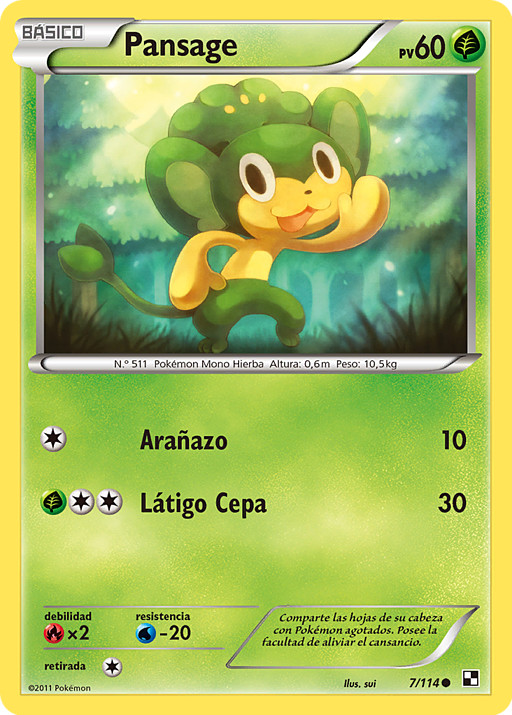 Pansage (Negro y Blanco TCG) - WikiDex, la enciclopedia Pokémon