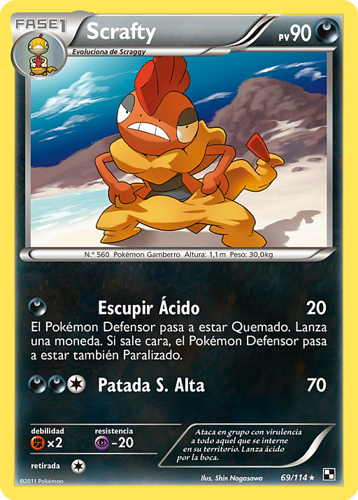 Scrafty (Negro y Blanco TCG) - WikiDex, la enciclopedia Pokémon