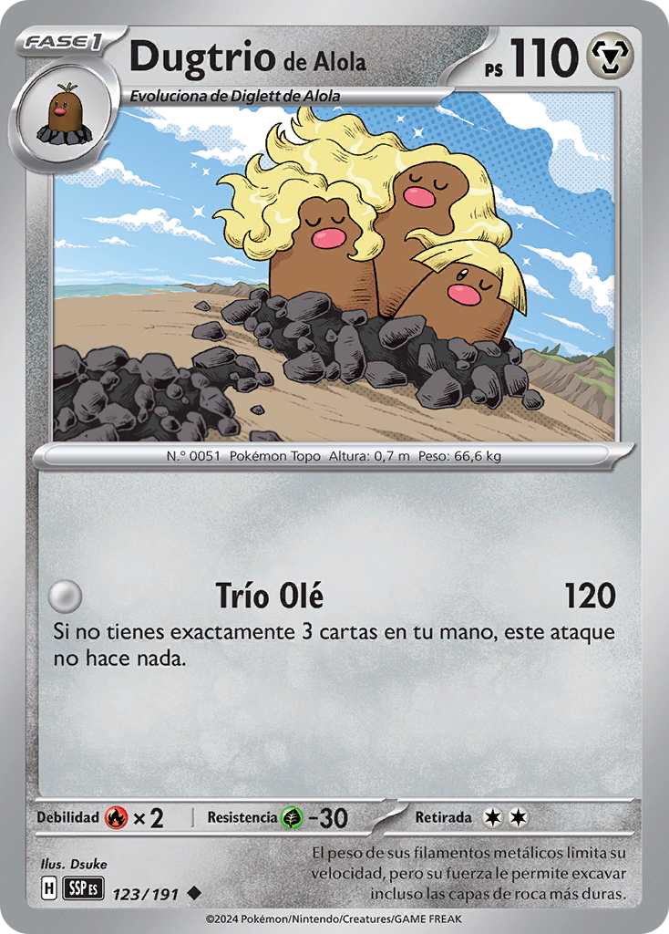 Dugtrio de Alola (Chispas Fulgurantes TCG) - WikiDex, la enciclopedia ...