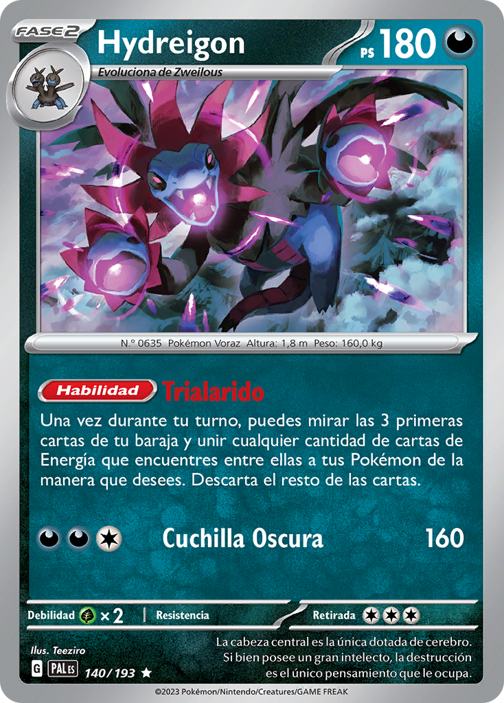 Hydreigon (Evoluciones en Paldea TCG) - WikiDex, la enciclopedia Pokémon