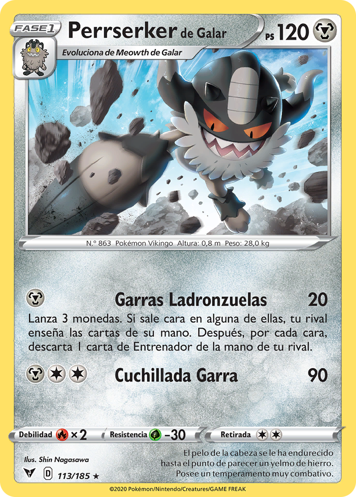 Perrserker de Galar (Voltaje Vívido TCG) - WikiDex, la enciclopedia Pokémon