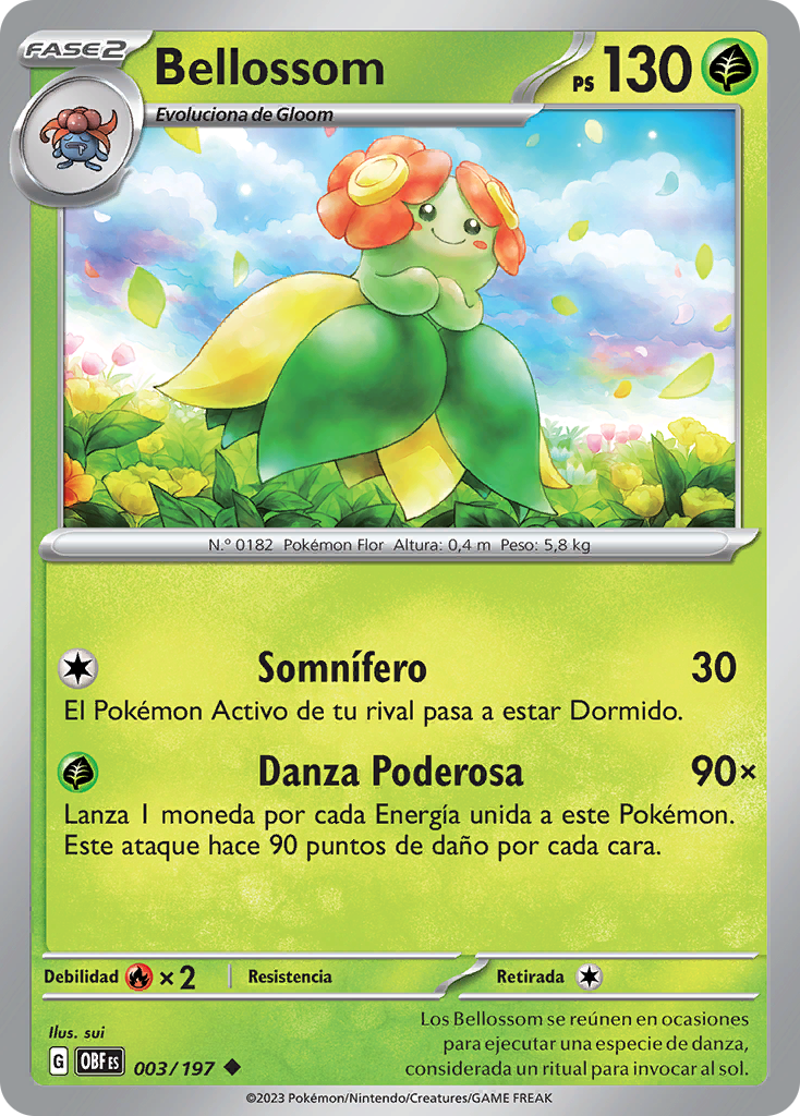 Bellossom (Llamas Obsidianas TCG) - WikiDex, la enciclopedia Pokémon