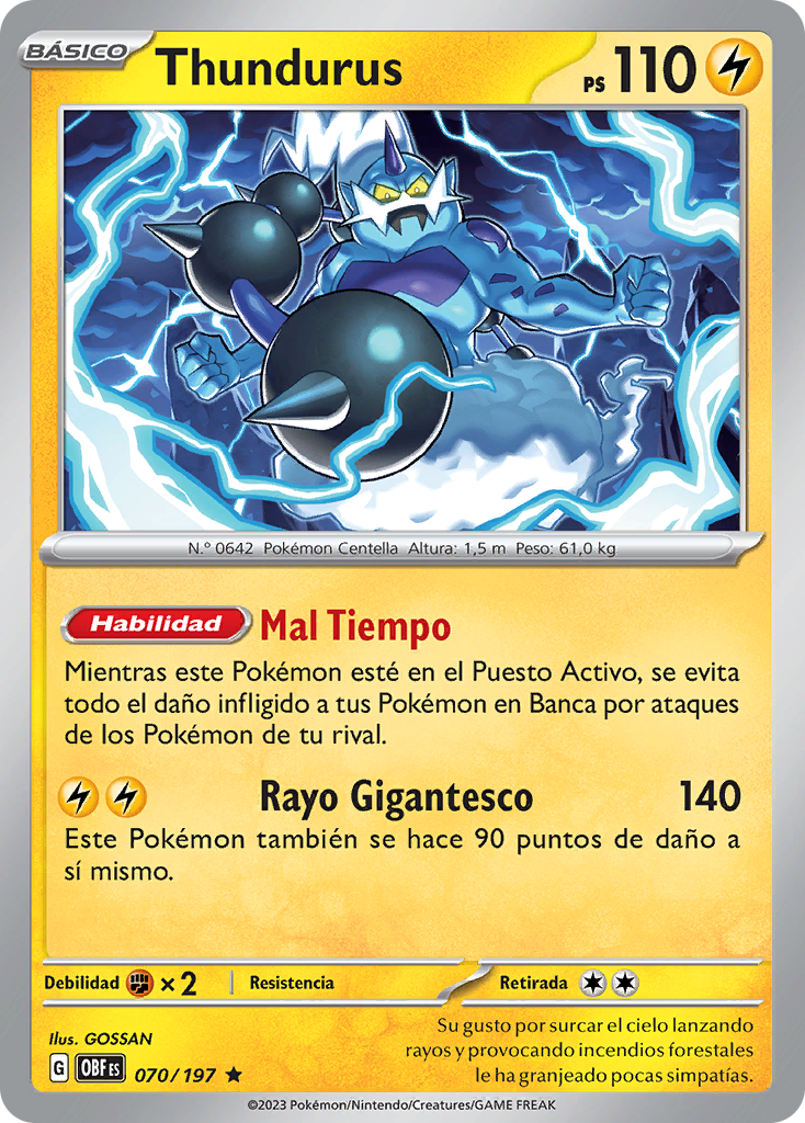 Thundurus (Llamas Obsidianas TCG) - WikiDex, la enciclopedia Pokémon