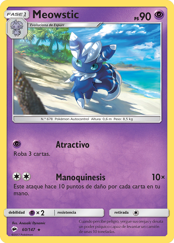Meowstic (Sombras Ardientes TCG) - WikiDex, la enciclopedia Pokémon