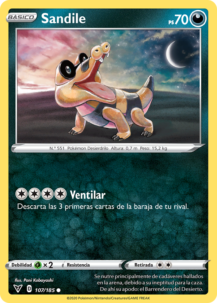 Sandile (Voltaje Vívido TCG) - WikiDex, la enciclopedia Pokémon