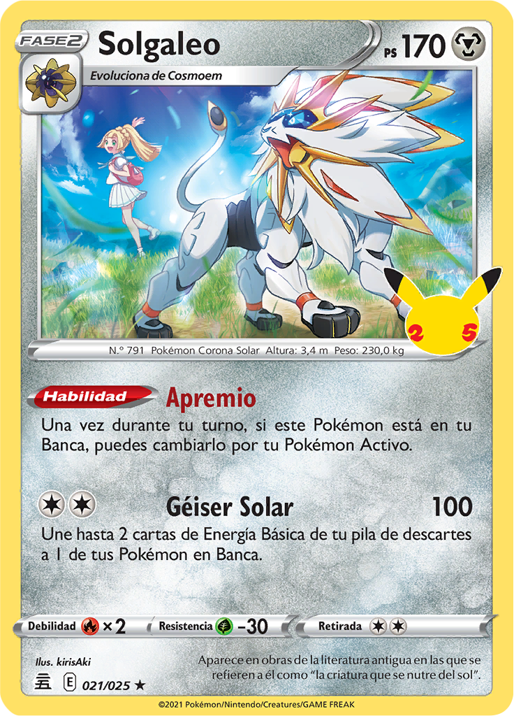 Solgaleo (Celebraciones TCG) - WikiDex, la enciclopedia Pokémon