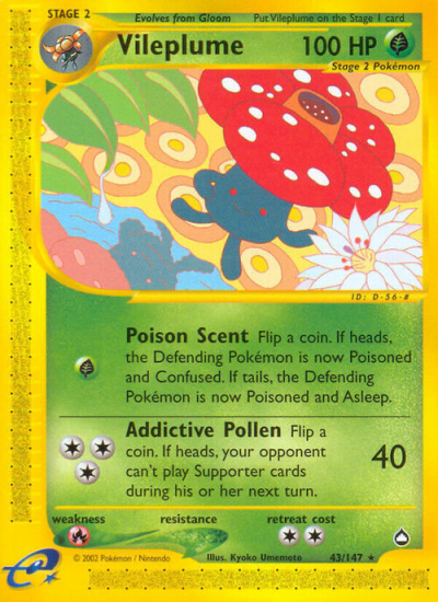 Archivo:Vileplume (Aquapolis TCG).png - WikiDex, la enciclopedia Pokémon