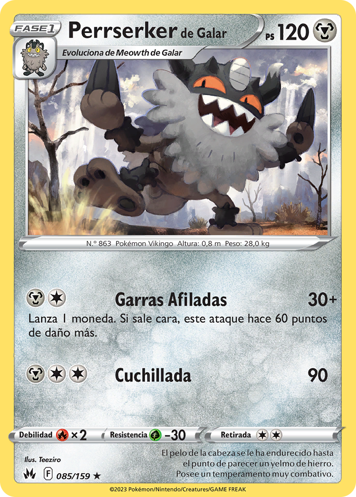 Perrserker de Galar (Cenit Supremo TCG) - WikiDex, la enciclopedia Pokémon