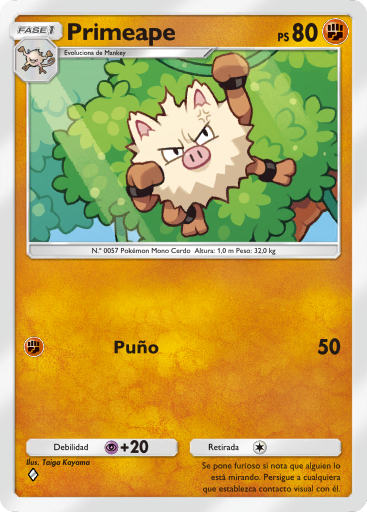 Primeape (La Isla Singular TCG Pocket) - WikiDex, la enciclopedia Pokémon