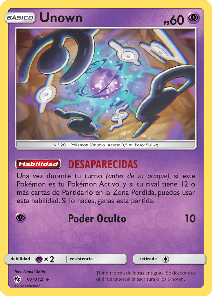 Unown (Truenos Perdidos 92 TCG) - WikiDex, la enciclopedia Pokémon