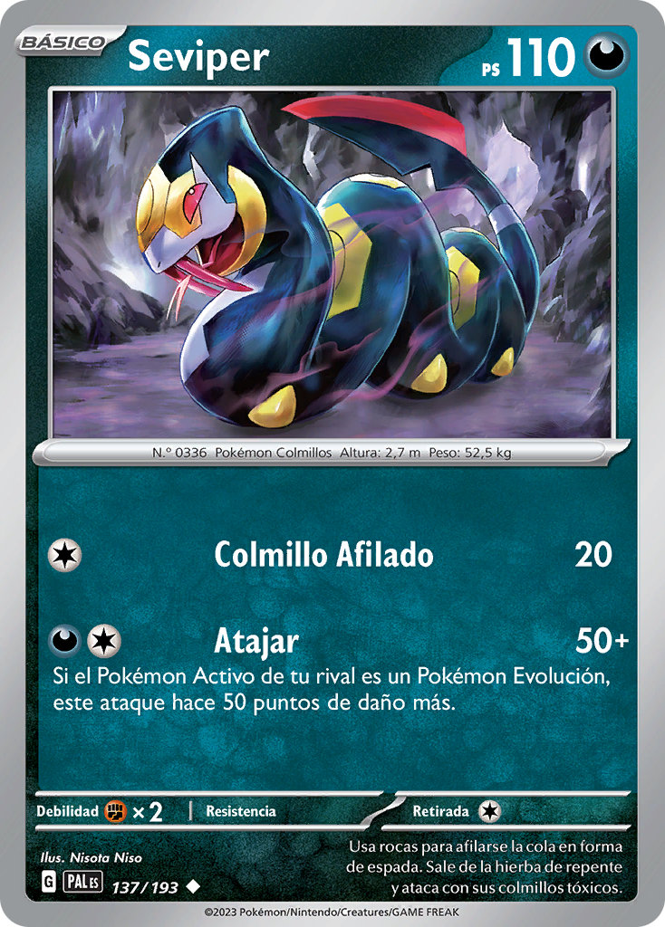 Seviper (Evoluciones en Paldea TCG) - WikiDex, la enciclopedia Pokémon
