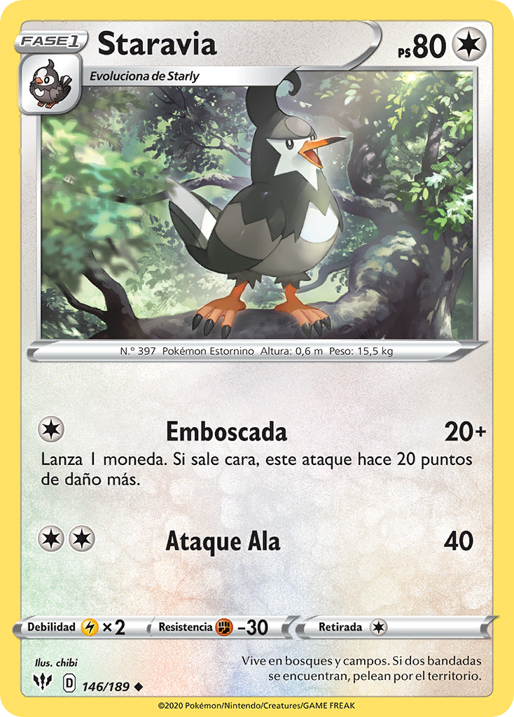Staravia (Oscuridad Incandescente TCG) - WikiDex, la enciclopedia Pokémon