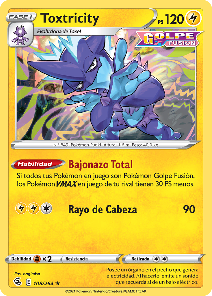 Toxtricity (Golpe Fusión 108 TCG) - WikiDex, la enciclopedia Pokémon