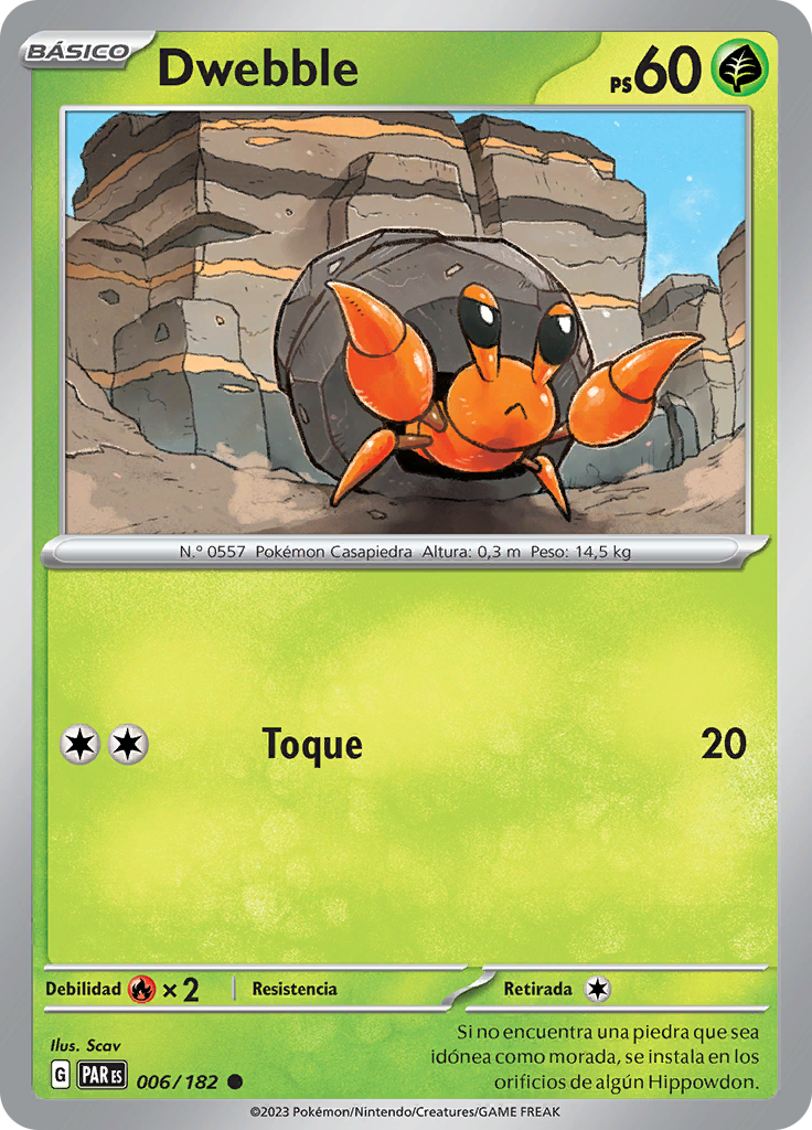 Dwebble (Brecha Paradójica TCG) - WikiDex, la enciclopedia Pokémon