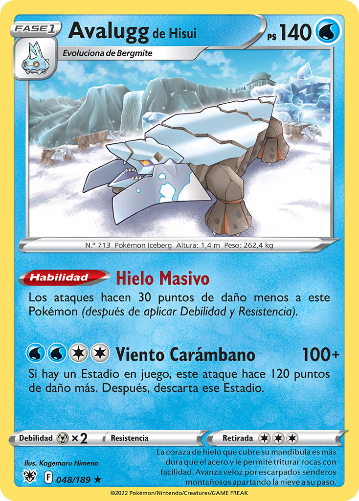 Avalugg de Hisui (Resplandor Astral TCG) - WikiDex, la enciclopedia Pokémon