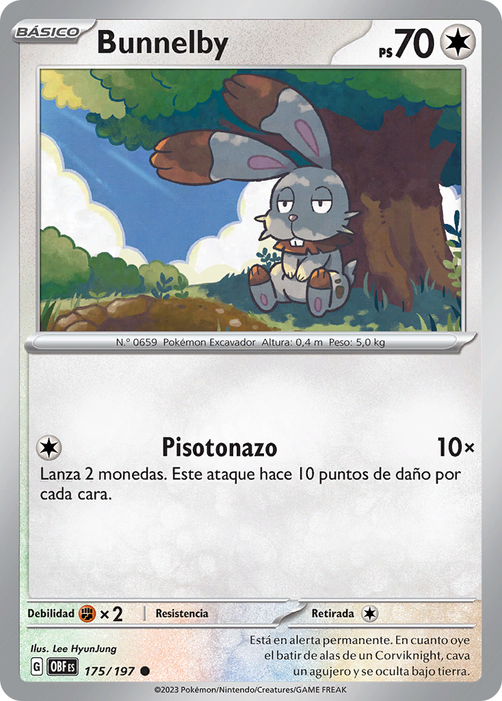 Bunnelby (Llamas Obsidianas TCG) - WikiDex, la enciclopedia Pokémon