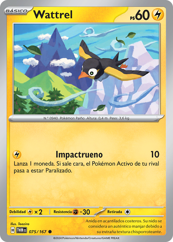 Wattrel (Mascarada Crepuscular TCG) - WikiDex, la enciclopedia Pokémon