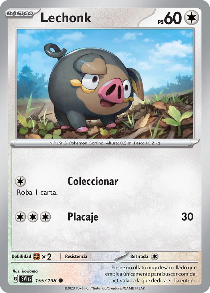 Lechonk (Escarlata y Púrpura 155 TCG) - WikiDex, la enciclopedia Pokémon