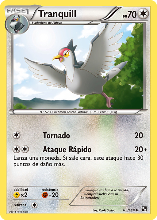 Tranquill (Negro y Blanco TCG) - WikiDex, la enciclopedia Pokémon