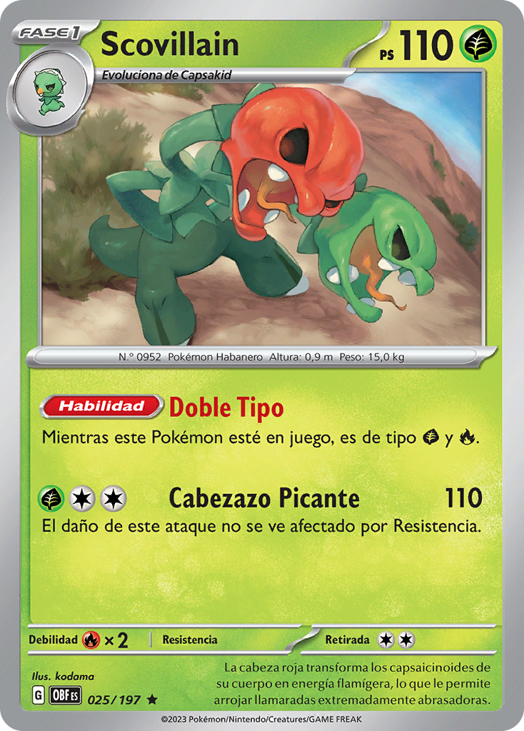 Scovillain (Llamas Obsidianas TCG) - WikiDex, la enciclopedia Pokémon