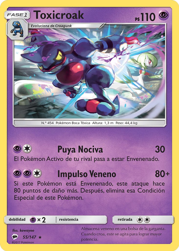 Toxicroak (Sombras Ardientes TCG) - WikiDex, la enciclopedia Pokémon