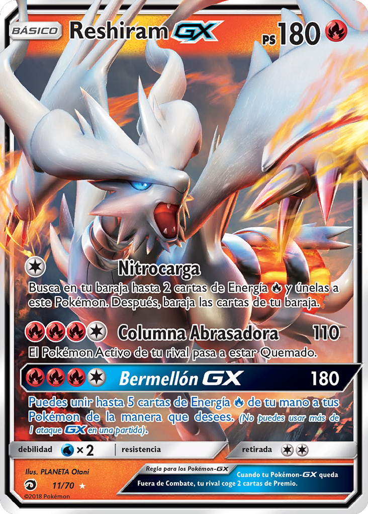 Reshiram-GX (Majestad de Dragones TCG) - WikiDex, la enciclopedia Pokémon