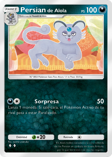 Persian de Alola (Crisis Dimensional TCG Pocket) - WikiDex, la ...