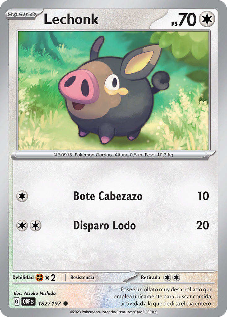 Lechonk (Llamas Obsidianas 182 TCG) - WikiDex, la enciclopedia Pokémon
