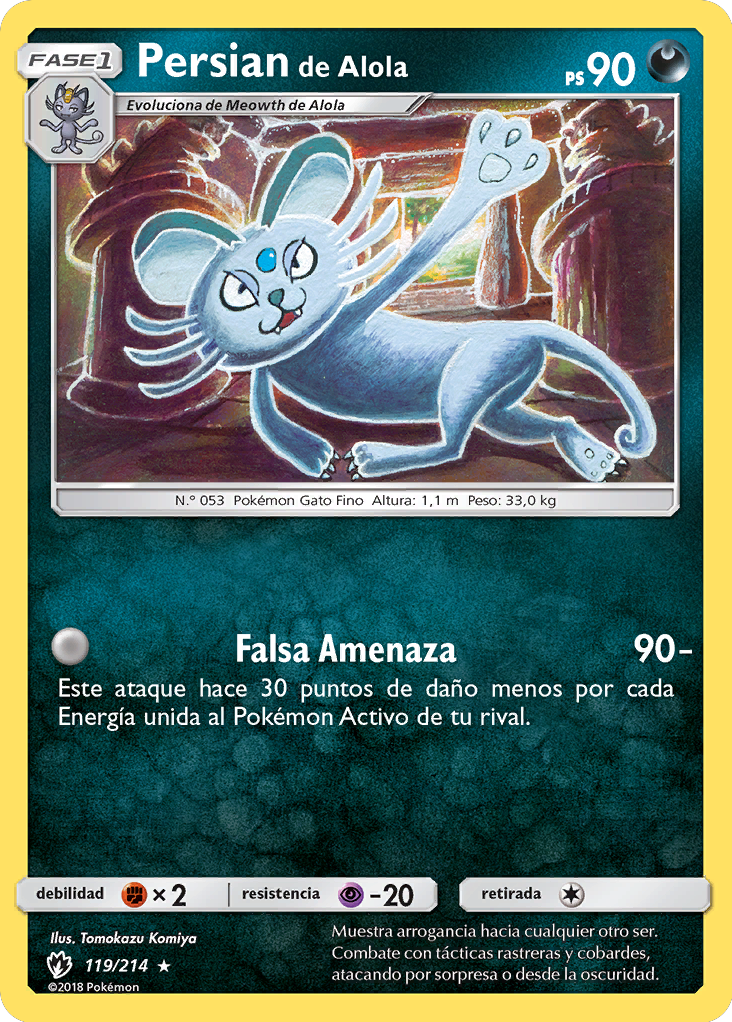 Persian de Alola (Truenos Perdidos TCG) - WikiDex, la enciclopedia Pokémon