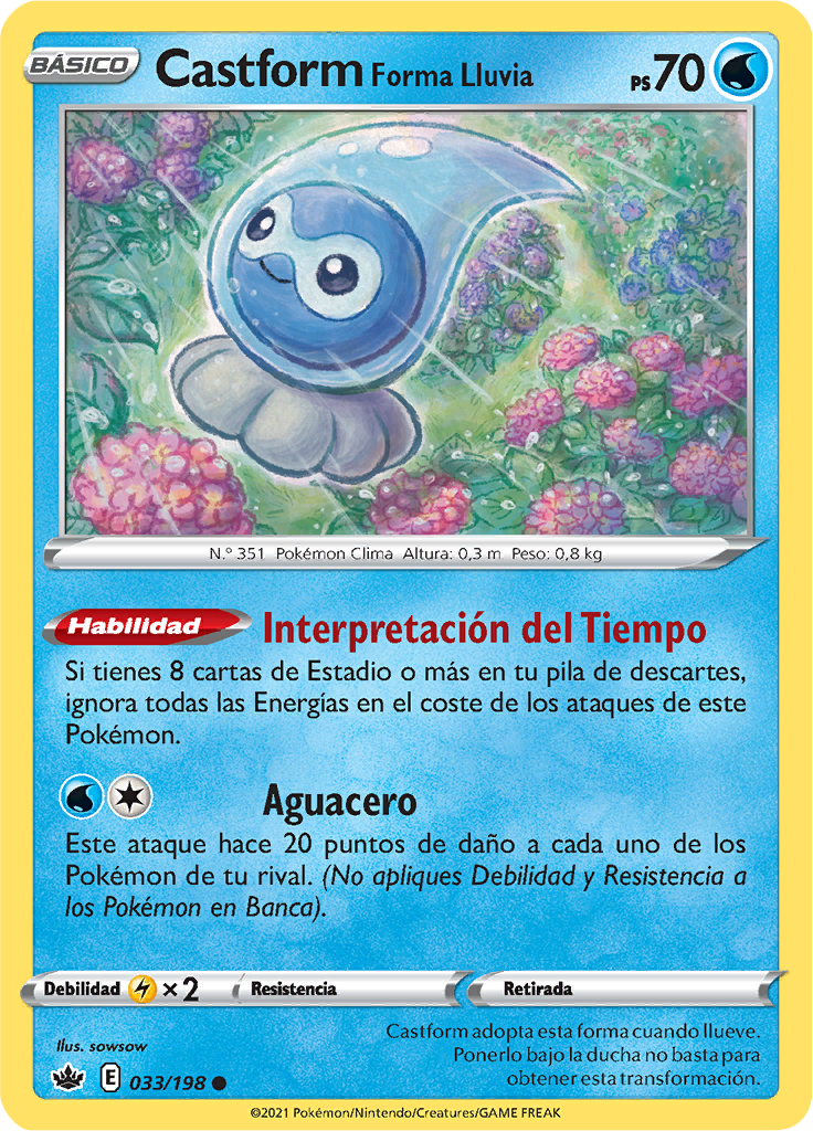 Castform Forma Lluvia (Reinado Escalofriante TCG) - WikiDex, la enciclopedia Pokémon