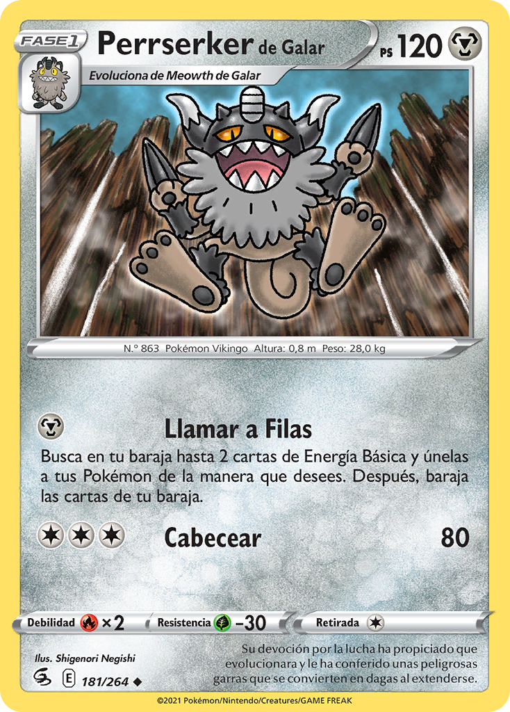 Perrserker de Galar (Golpe Fusión TCG) - WikiDex, la enciclopedia Pokémon