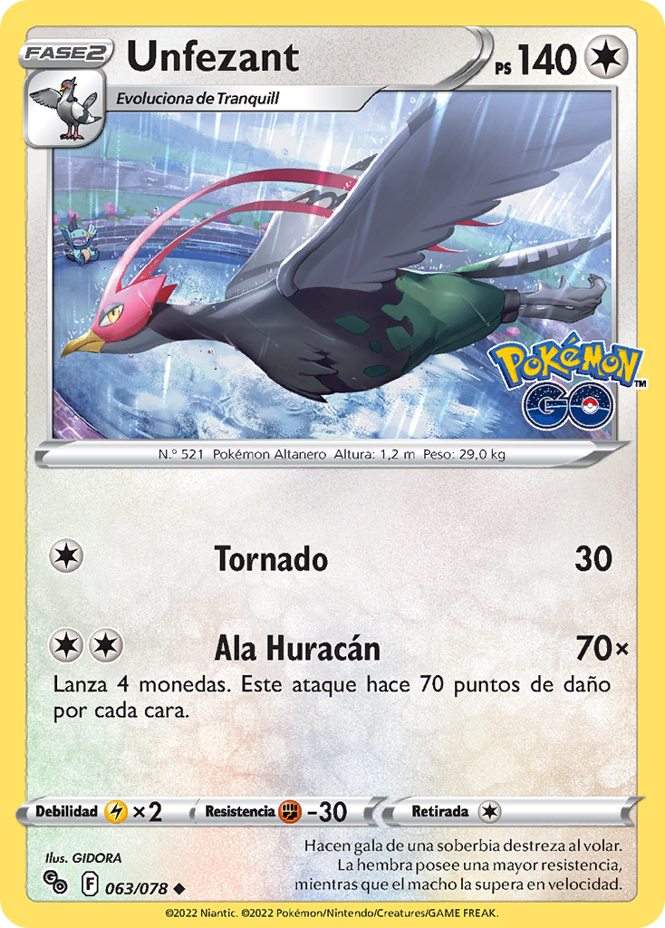 Unfezant (Pokémon GO TCG) - WikiDex, la enciclopedia Pokémon