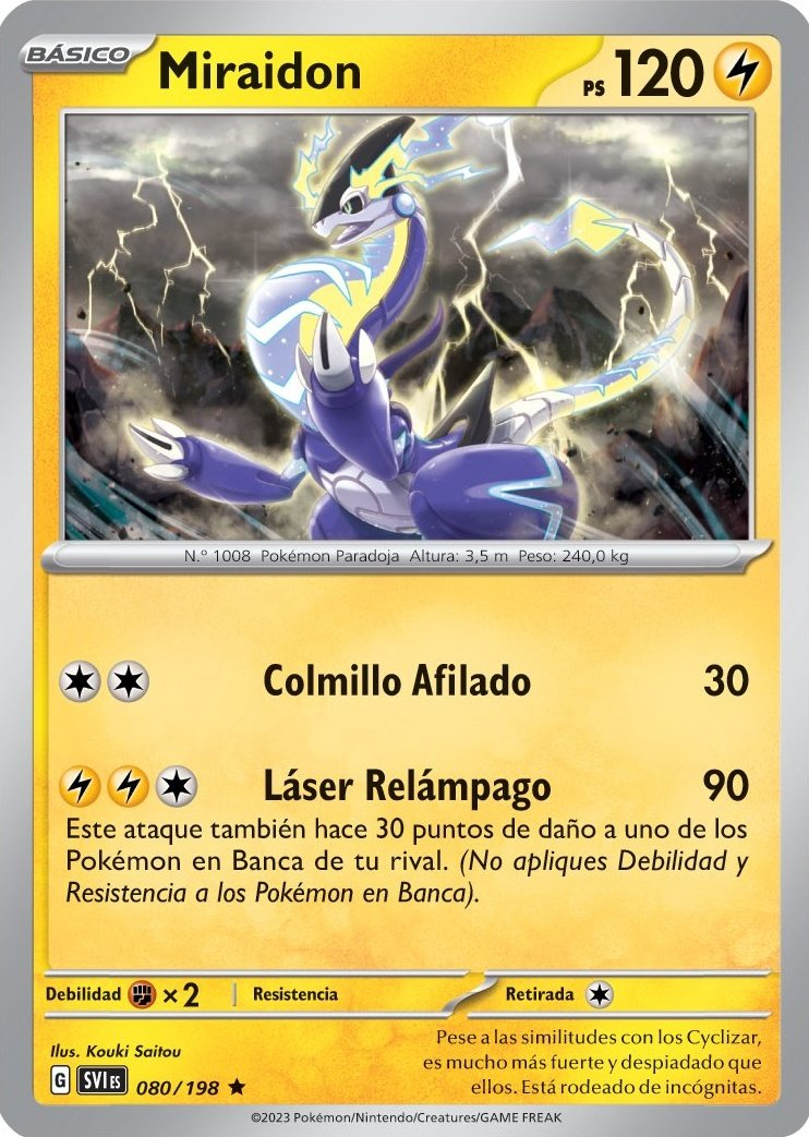 Miraidon (Escarlata y Púrpura TCG) - WikiDex, la enciclopedia Pokémon
