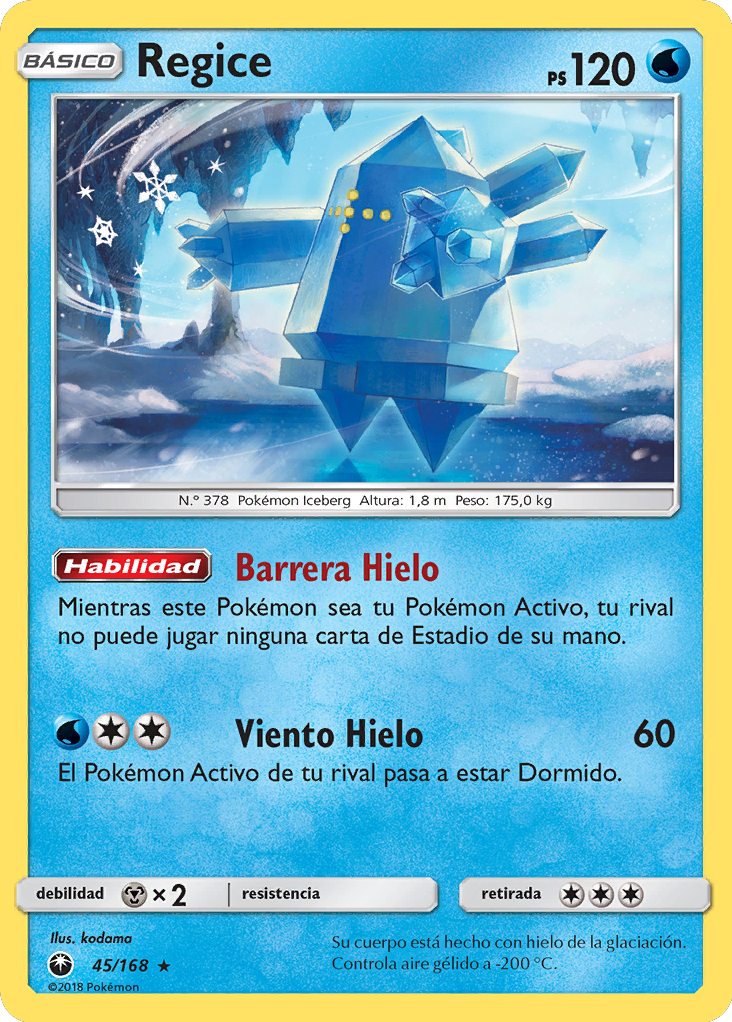 Regice (Tormenta Celestial TCG) - WikiDex, la enciclopedia Pokémon