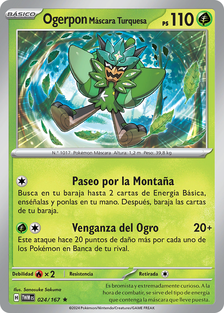 Ogerpon Máscara Turquesa (Mascarada Crepuscular TCG) - WikiDex, la ...