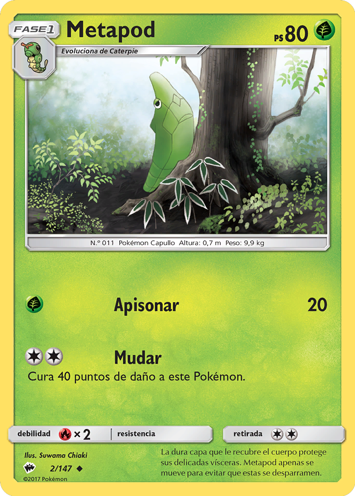 Metapod (Sombras Ardientes TCG) - WikiDex, la enciclopedia Pokémon