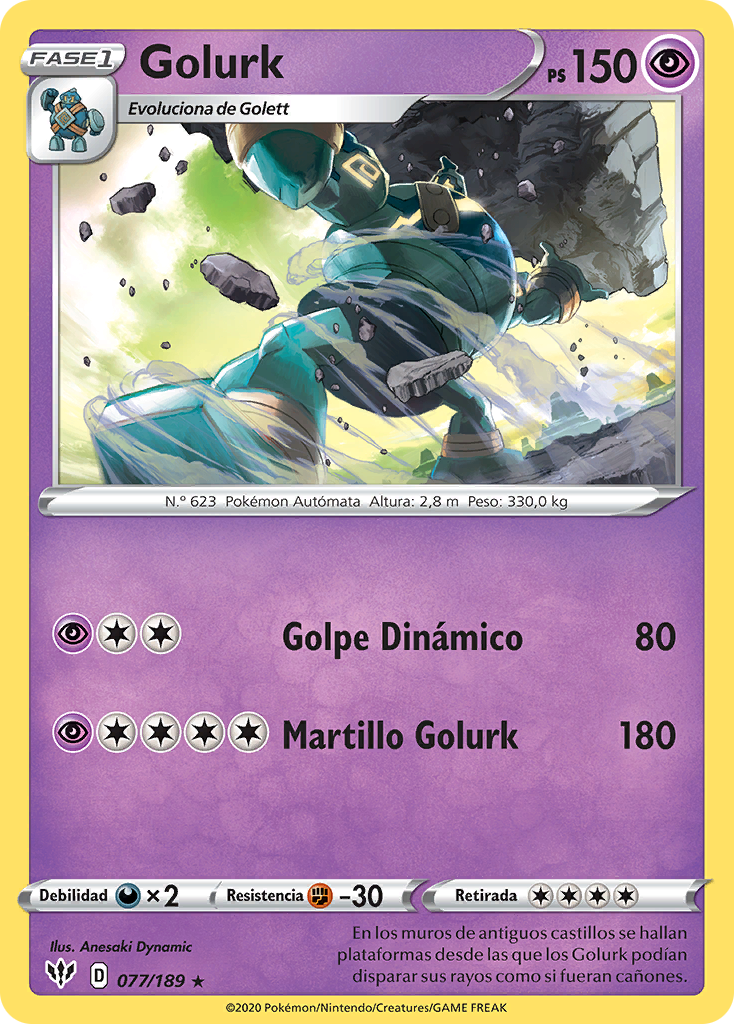 Golurk (Oscuridad Incandescente TCG) - WikiDex, la enciclopedia Pokémon