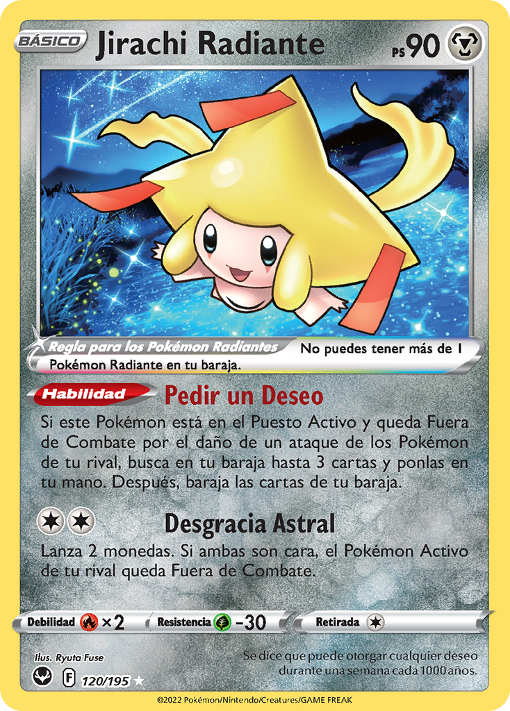 Jirachi Radiante (Tempestad Plateada TCG) - WikiDex, la enciclopedia ...