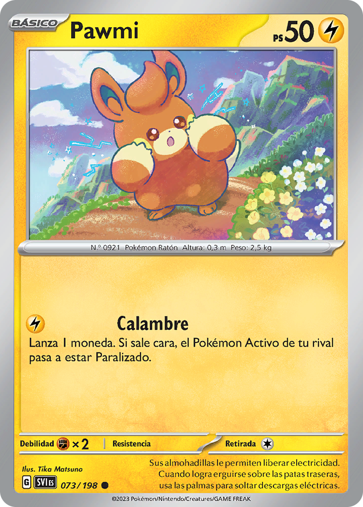 Pawmi (Escarlata y Púrpura 73 TCG) - WikiDex, la enciclopedia Pokémon