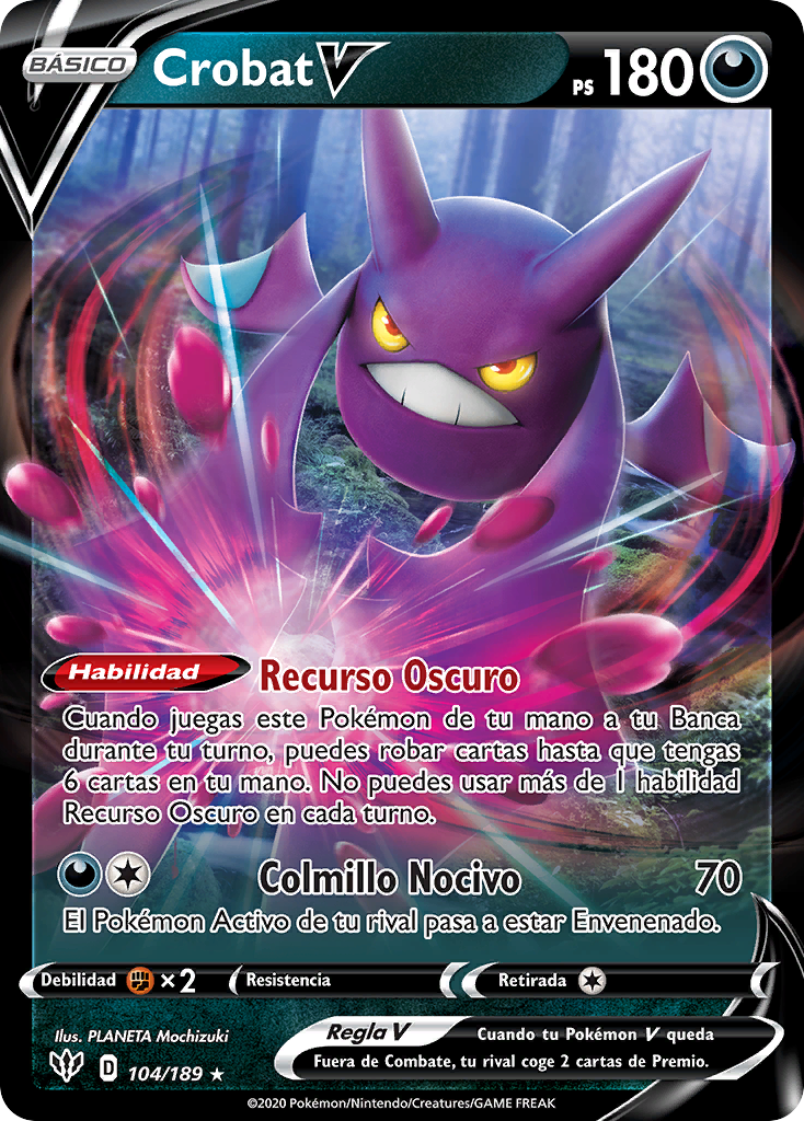 Crobat V (Oscuridad Incandescente TCG) - WikiDex, la enciclopedia Pokémon