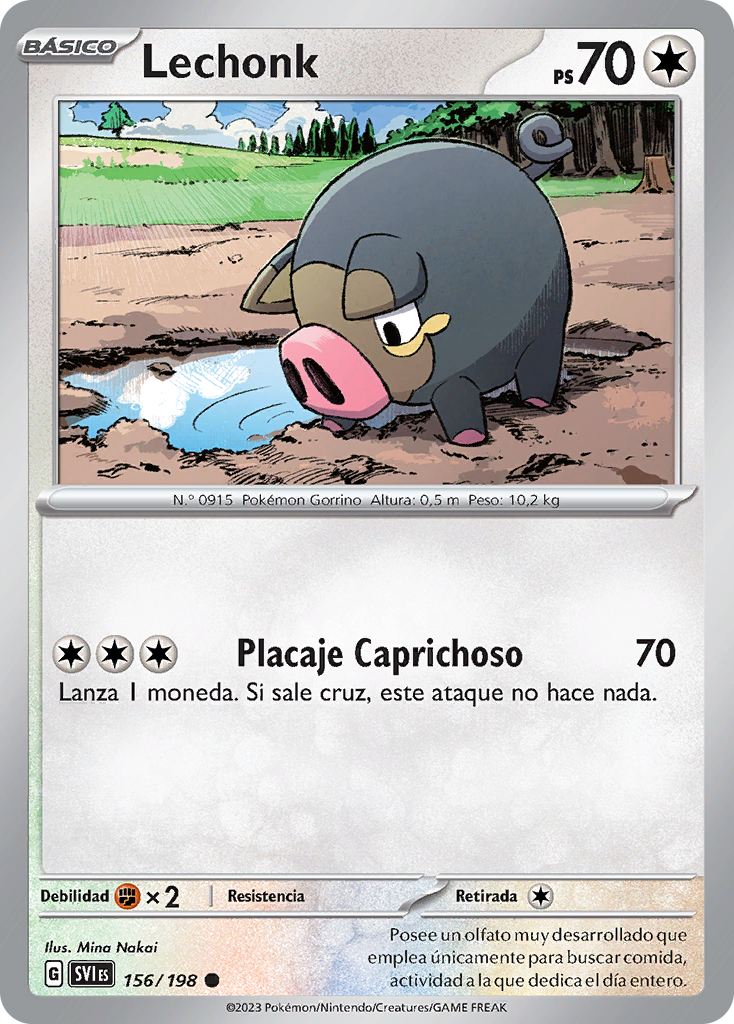 Lechonk (Escarlata y Púrpura 156 TCG) - WikiDex, la enciclopedia Pokémon