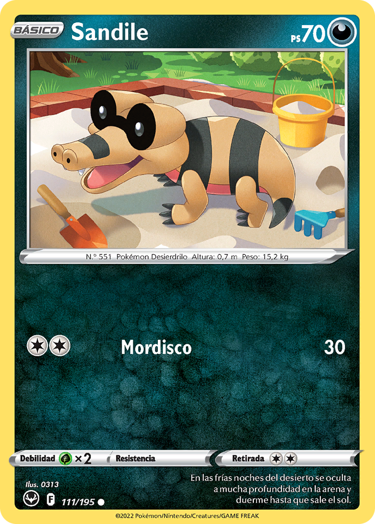 Sandile (Tempestad Plateada TCG) - WikiDex, la enciclopedia Pokémon